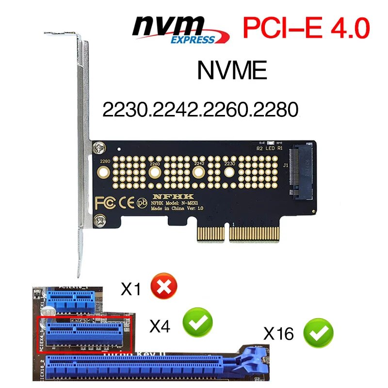 Адаптер M.2 NVMe PCIe 4.0 PCI-E X4