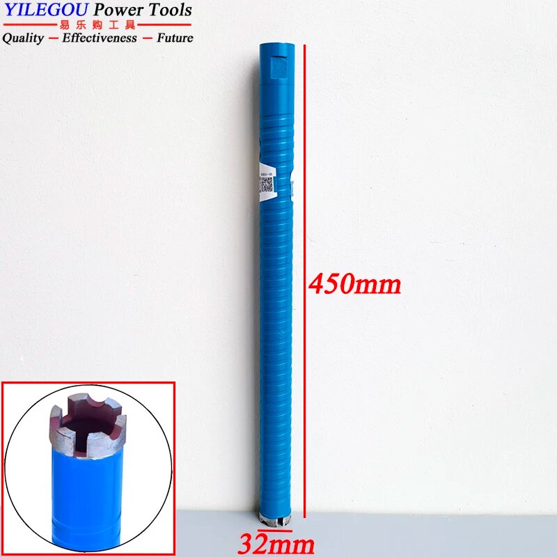 Алмазное сверло для сухого алмазного сердечника диаметром 32 40 51 56 63 мм x 450 мм Алмазное сверло для сухой и влажной стены, сверление отверстий в стальном бетоне. Dry Wet Drill Bit 32