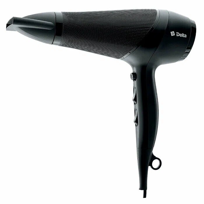 Фен DELTA LUX DL-0948, складной, концентратор, защита от перегрева, черный