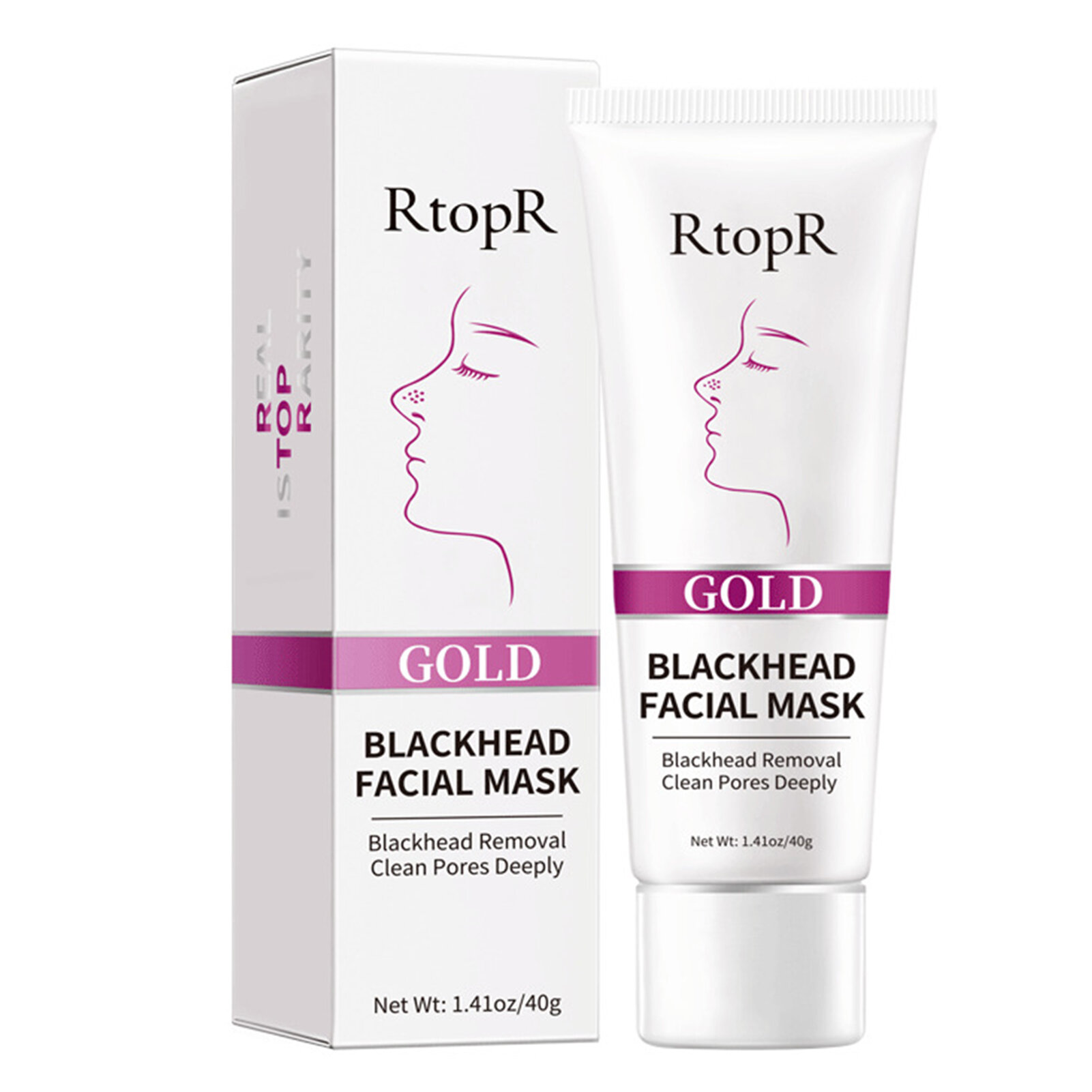 RtopR Blackhead Remover Mask Extract Anti Aging Cleansing Blackhead Masks Peel off Facial Mask Deep Cleansing Blackheads Removal Mask, Capacity 40g, Package Size 13*4*4cm, Package Weight 70g, Package List 1* Blackhead Remover