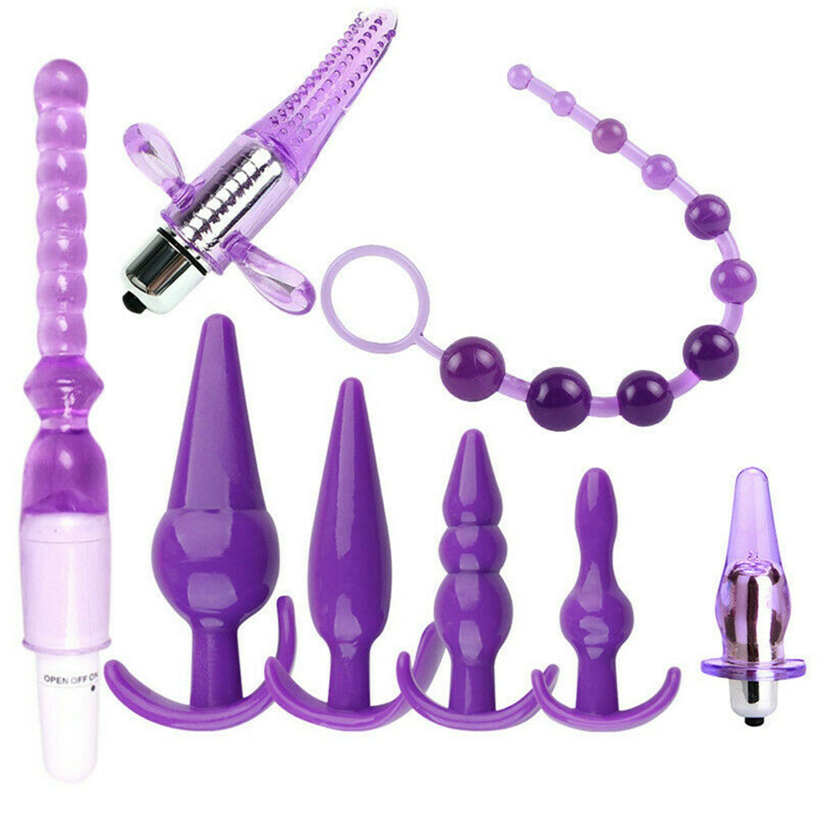 8 шт. Комбинированный набор анальных пробок различных форм и размеров, анальные пробки-тренажеры, игрушки фиолетового цвета