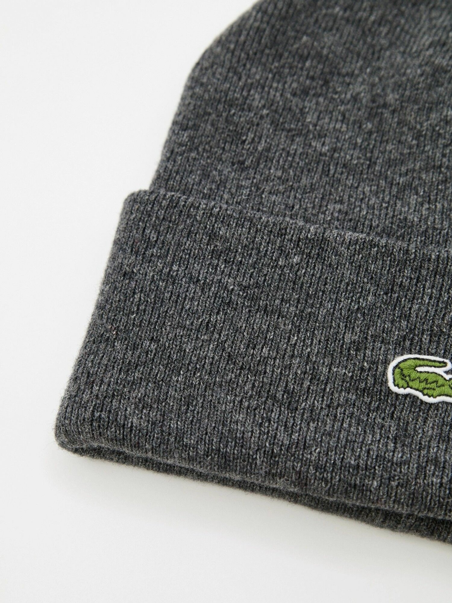 Шапка-бини LACOSTE Осень-зима 2025 для мужчин и женщин, размер TTU, серый — фото 1