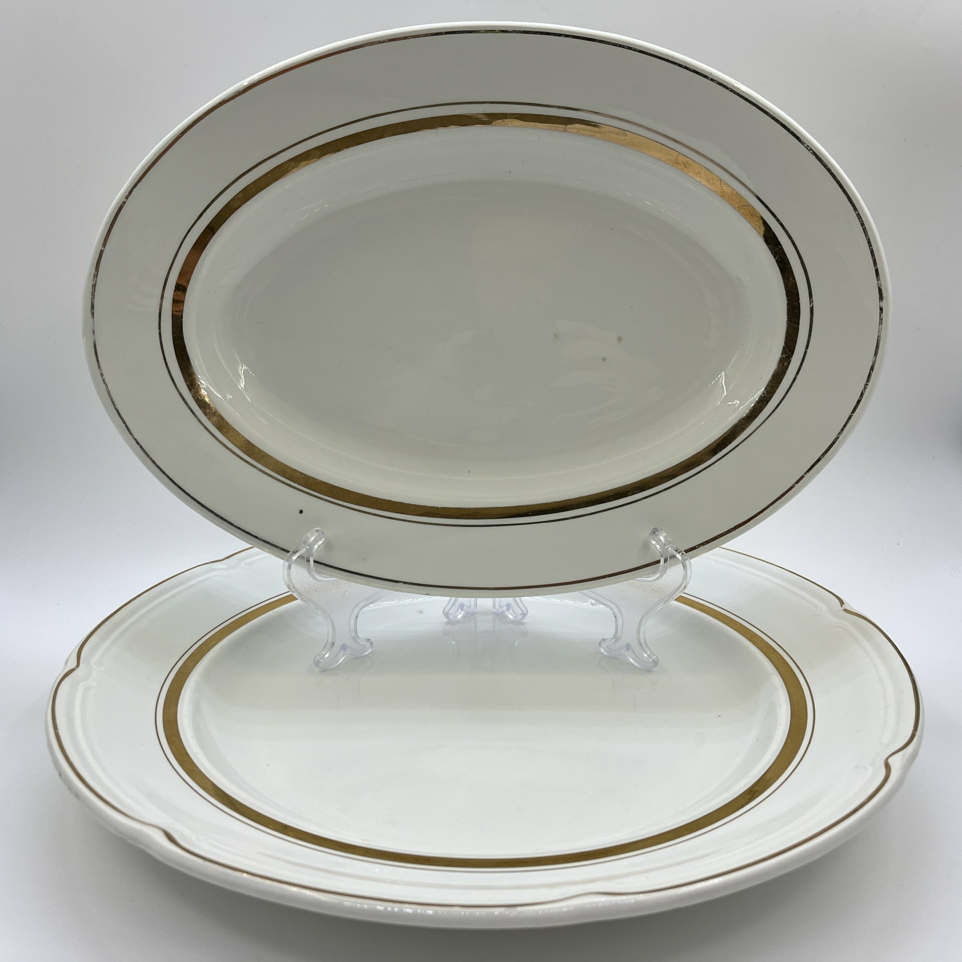 Набор из 2-х блюд (в подборе), фаянс, золочение