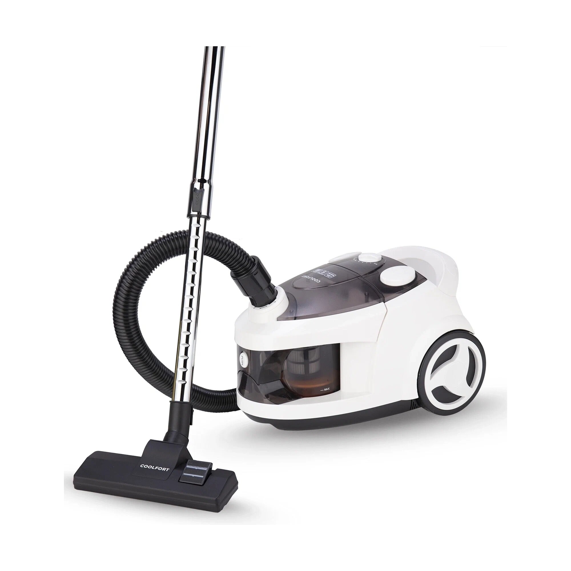 Пылесос Coolfort CF-3040, мощность 1800Вт, 250Вт всасывания, белый