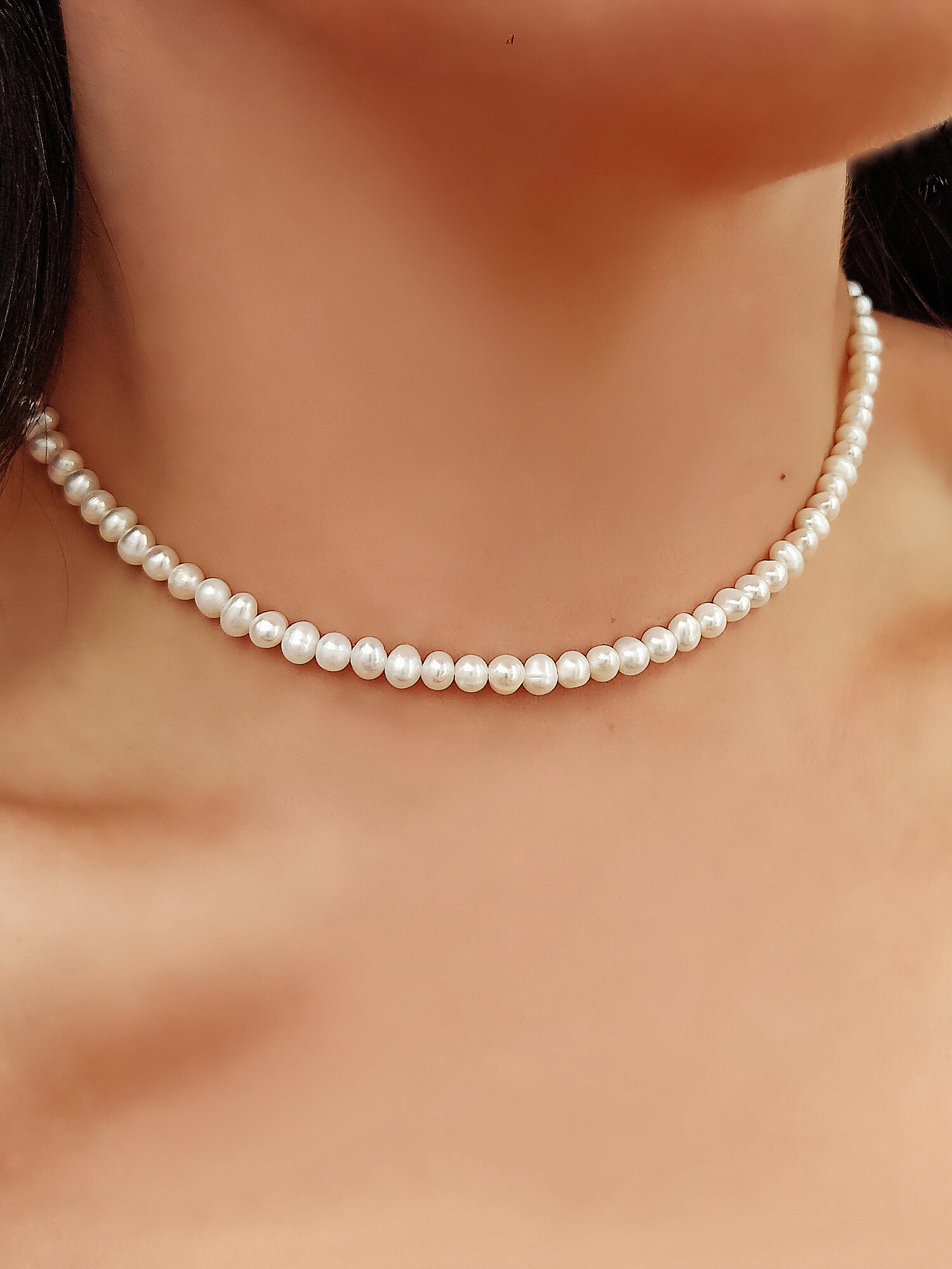 Колье, жемчуг культивированный