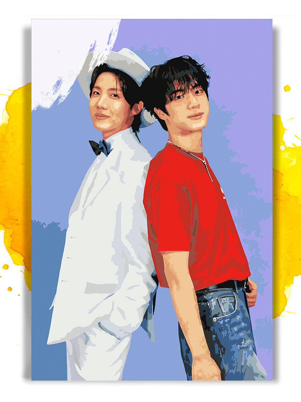 Картина по номерам на холсте Jin & J-Hope, 40 х 60 см
