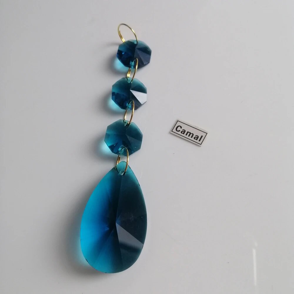 Хрустальные подвески Camal 38 мм Malachite Blue