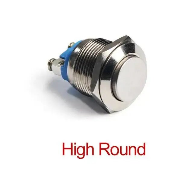 Металлическая кнопка запуска SBLSBR 16/19/22 мм 2 Screws, High Round -Reset, 16mm Silver Contact