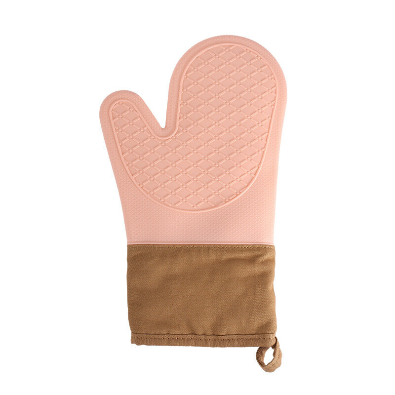 Домашние силиконовые термостойкие перчатки, двухпальцевые перчатки для духовки и микроволновки, утолщенные хлопковые перчатки, предотвращающие ожоги, многофункциональные перчатки