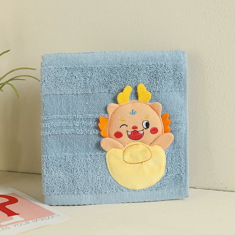 Хлопковое полотенце для ванной с дизайном счастливого дракона, 75x35 см, быстро сохнущая ткань для девочек