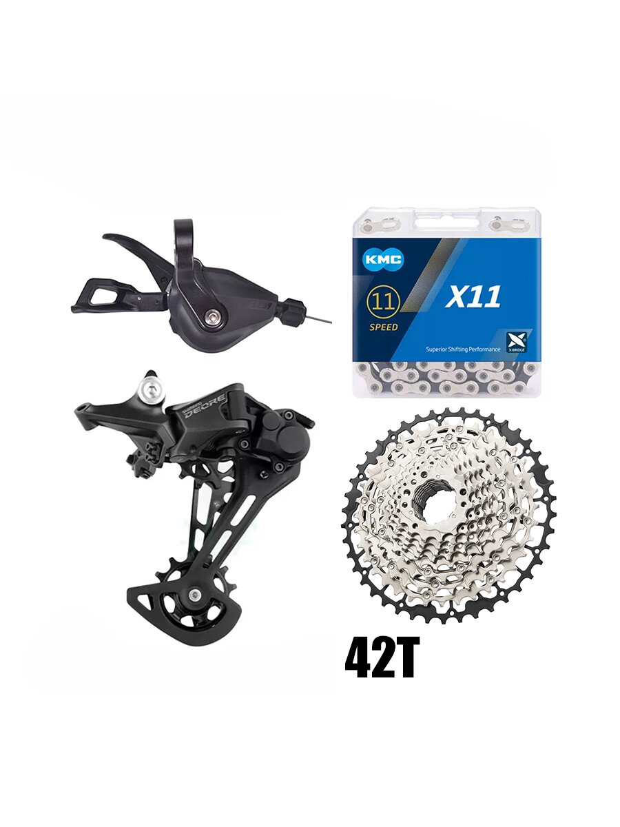 SHIMANO DEORE SL-M5100 Велосипедная трансмиссия, 11 скоростей, цепь KMC X11, кассета SUNSHINE 11-42T, 11-скоростной комплект для горного велосипеда