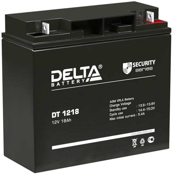 Аккумулятор ОПС 12В 18А. ч DT 1218, DELTA 4614010040015 (1 шт.)
