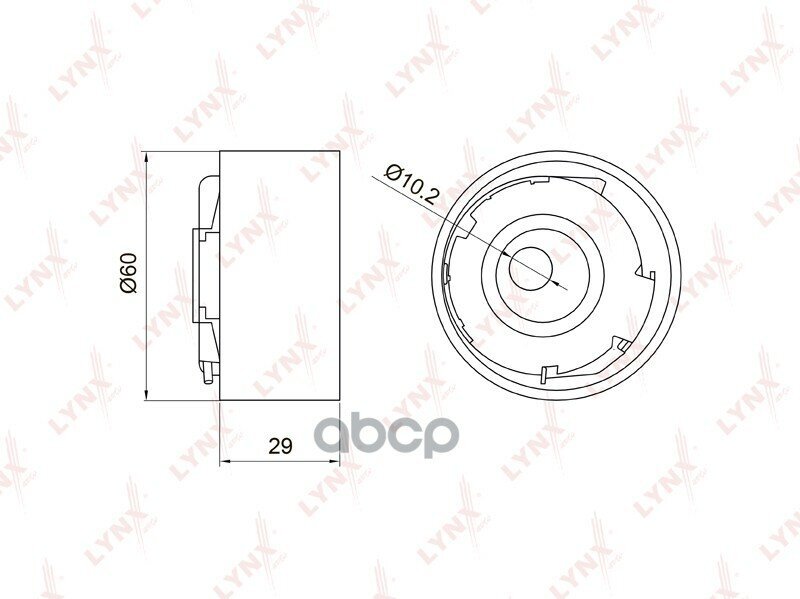 Натяжной ролик / ГРМ подходит для LADA Granta 1.6 11 / Kalina 1.4-1.6 04 / Priora 1.6 08 PB-1029 LYNXauto арт. PB-1029