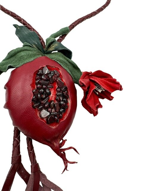 Колье Королевство Птички & Бабочки, агат синтетический, длина 38 см, красный — фото 1