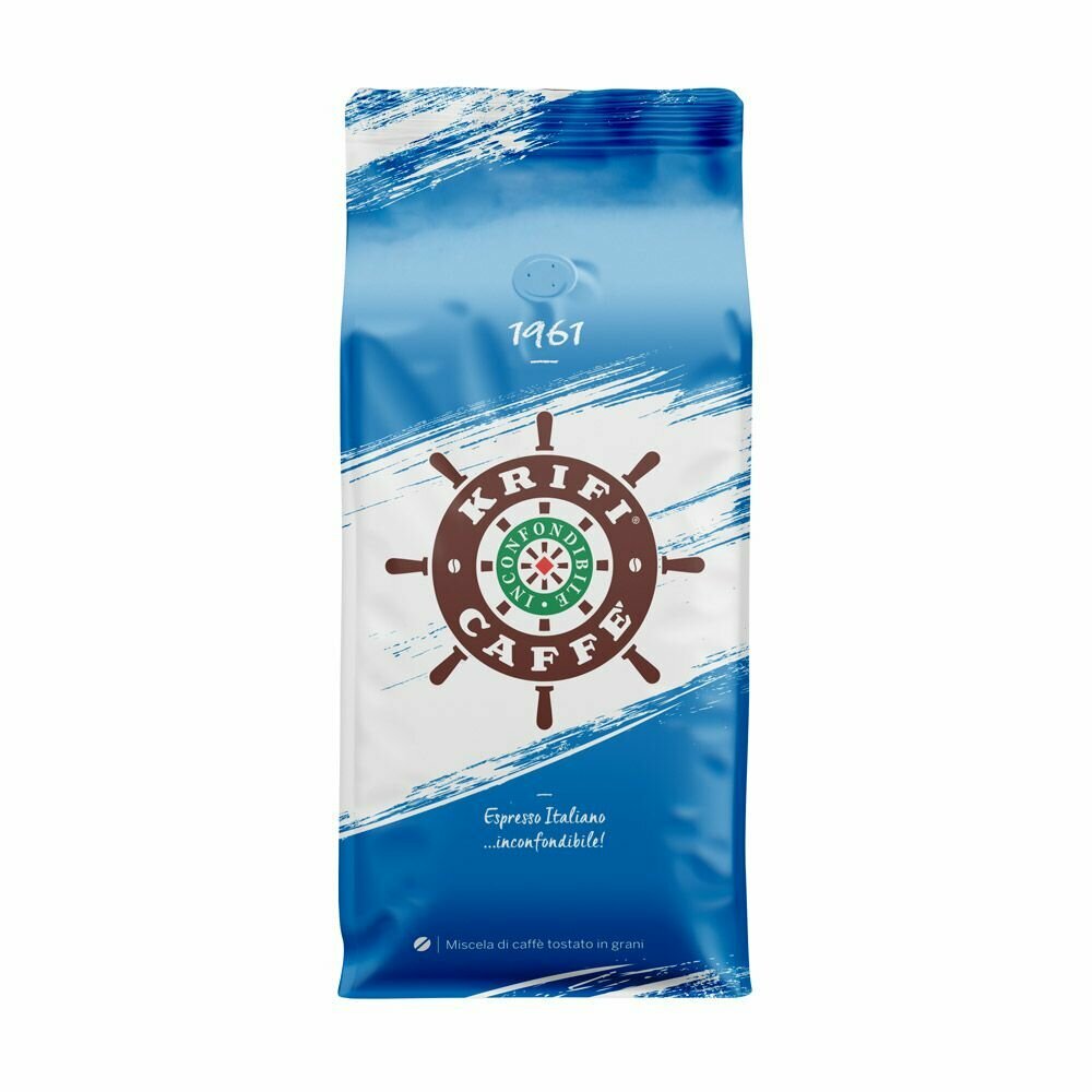 Кофе в зернах Krifi 1961, 100% арабика премиум, Италия 1 кг.