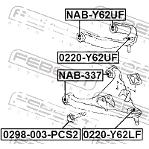 FEBEST 0298-003-pcs2 болт (2 шт. в упаковке) Nissan (Ниссан) qashqai j10e 2006.12-2013.12 [el]