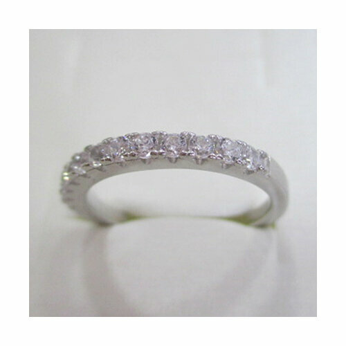 Кольцо, серебро, 925 проба, родирование, фианит