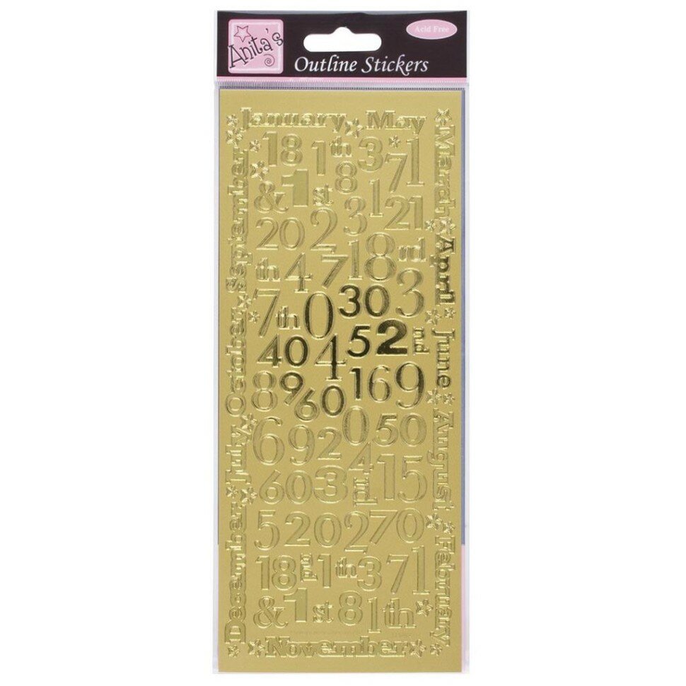 Docrafts ANT8101014 Набор объемных наклеек "Цифры и месяцы"