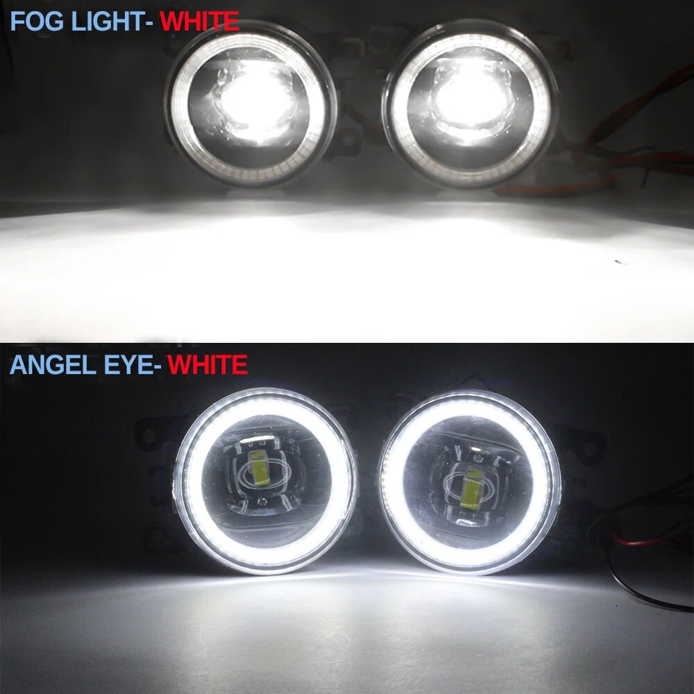 Автомобильные светодиодные противотуманные фары Angel Eye DRL дневные ходовые огни для Ford Fusion Fiesta Focus C-Max Edge Ranger Transit Tourneo Ka EcoSport White and White