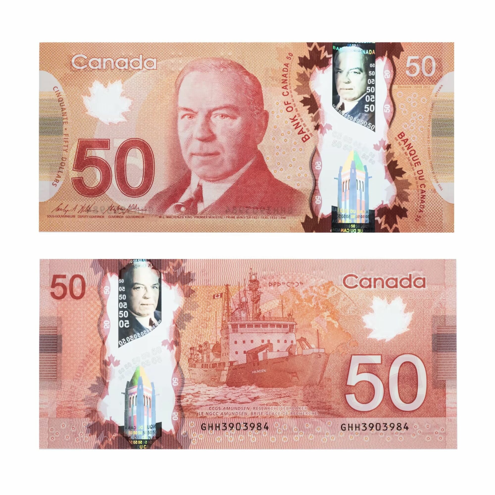 Банкнота Канада 50 долларов FIFTY DOLLARS 2012 Uncirculated (UNC) Pick 109