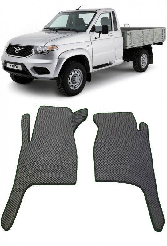 Ева коврики UAZ Cargo 2008 -/ Ева ЭВА сота/ цвет Черный c черной окантовкой / EVA Smart / коврики в салон автомобиля UAZ