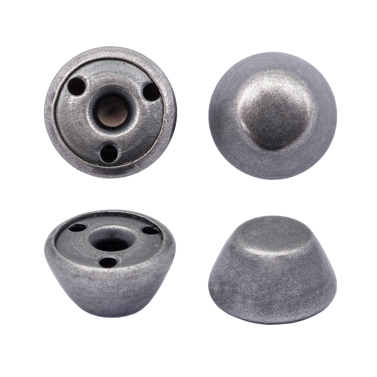 Хольнитены односторонние джинсовые 11 мм, BIG 'Конус', 53484, без гвоздика, металл (темное серебро), 50 шт