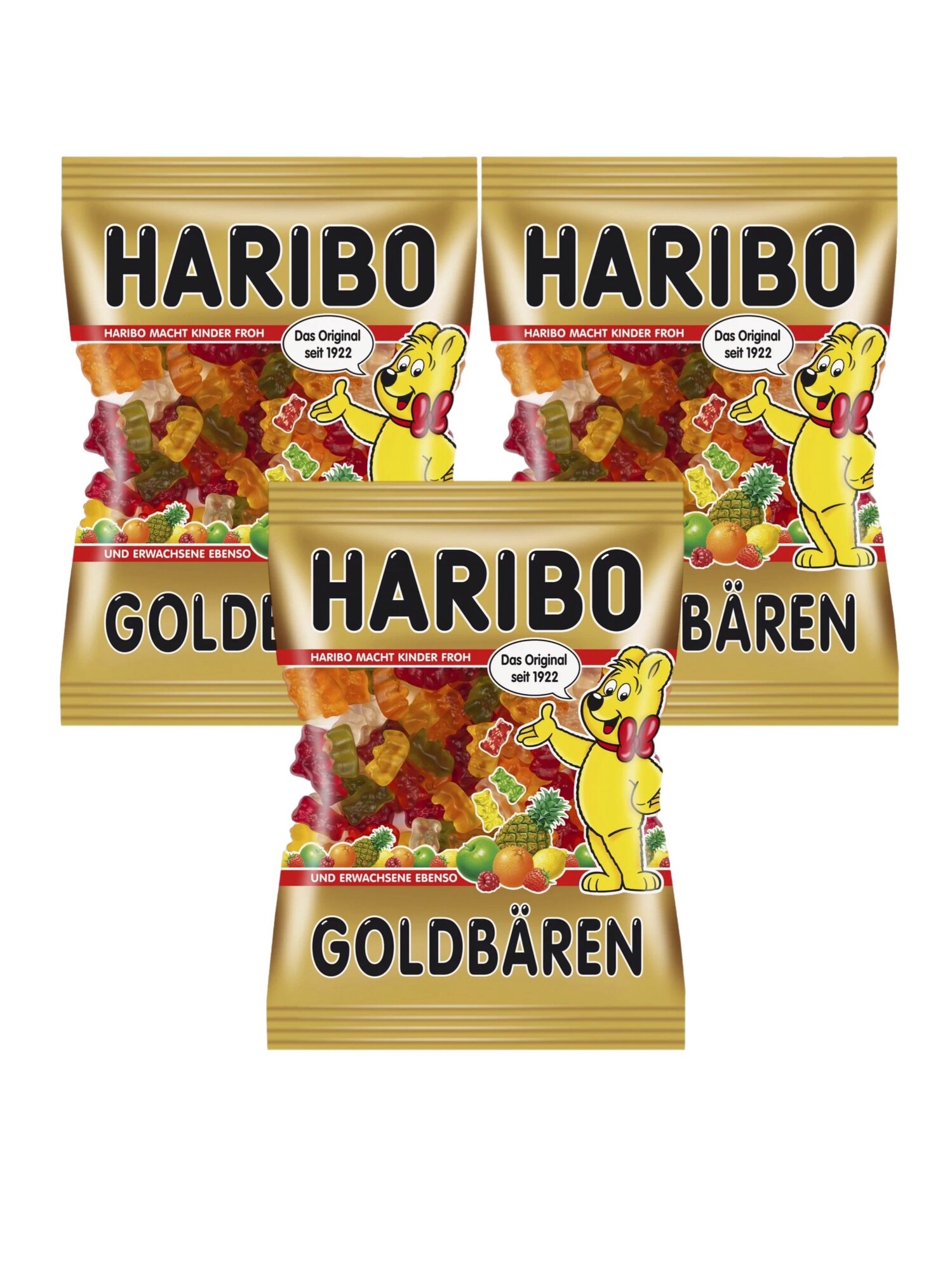 Мармелад жевательный Золотые мишки Haribo 3шт по 100гр