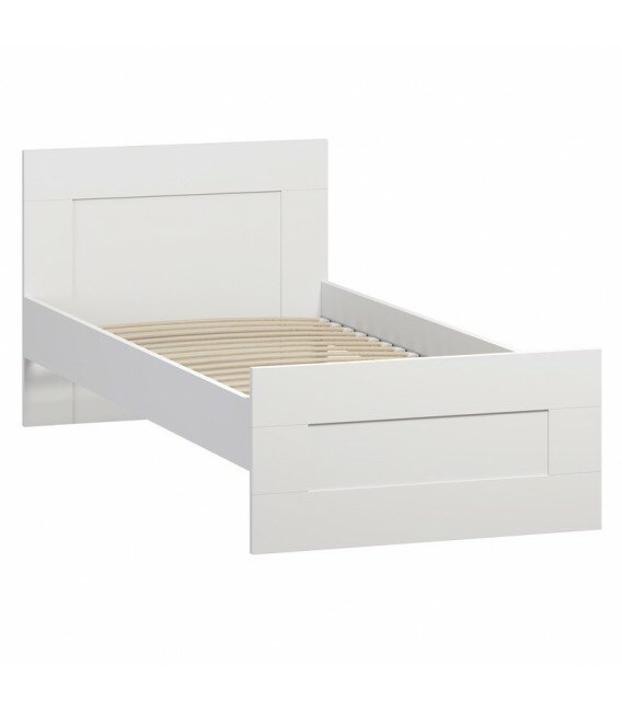 Кровать сириус односпальная с ортопедическим основанием 90х200, ДСП, цвет белый 2.02.04.170.1