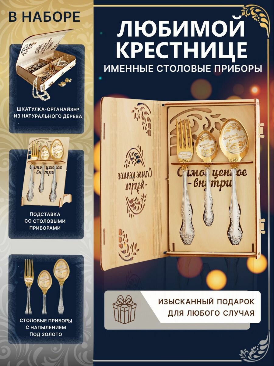 Набор подарочный с надписью Любимой крестнице идеальным подарком с индивидуальной гравировкой
