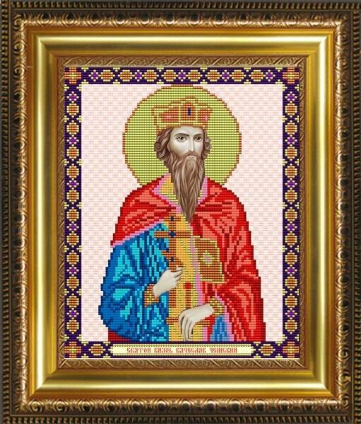 Схема для вышивания бисером Схема для вышивания бисером "Святой Князь Вячеслав" 25.5x25 см