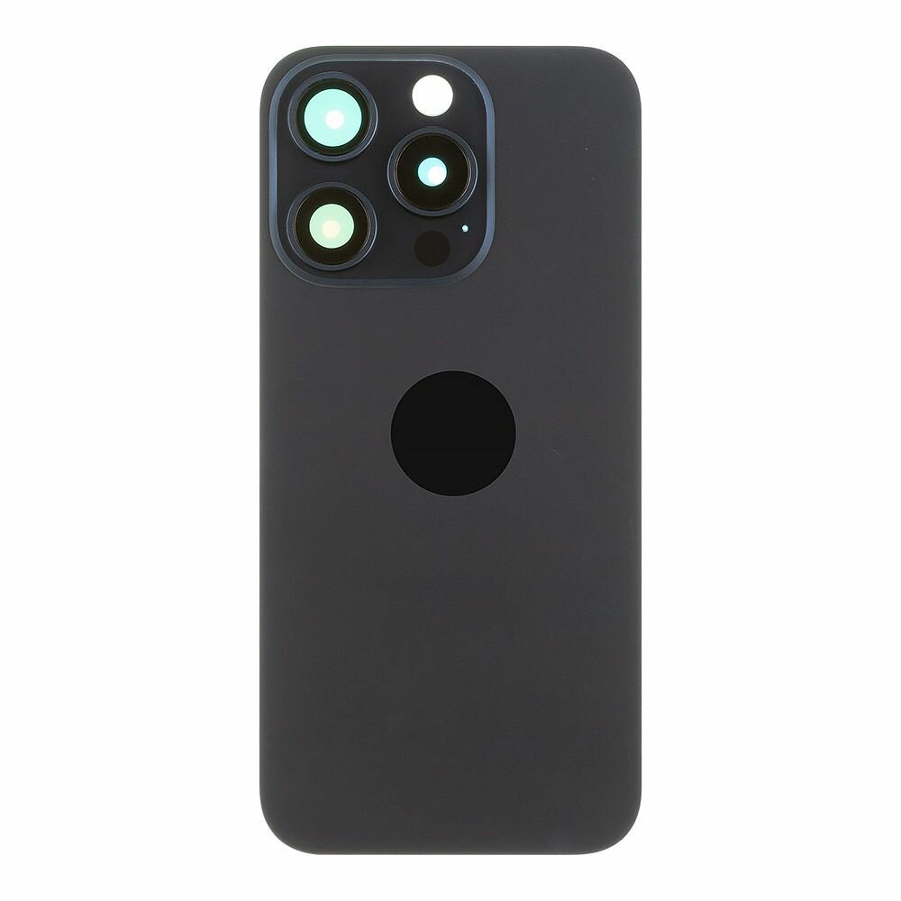 Задняя крышка для iPhone 15 Pro в сборе со стеклом камеры с логотипом (синий)