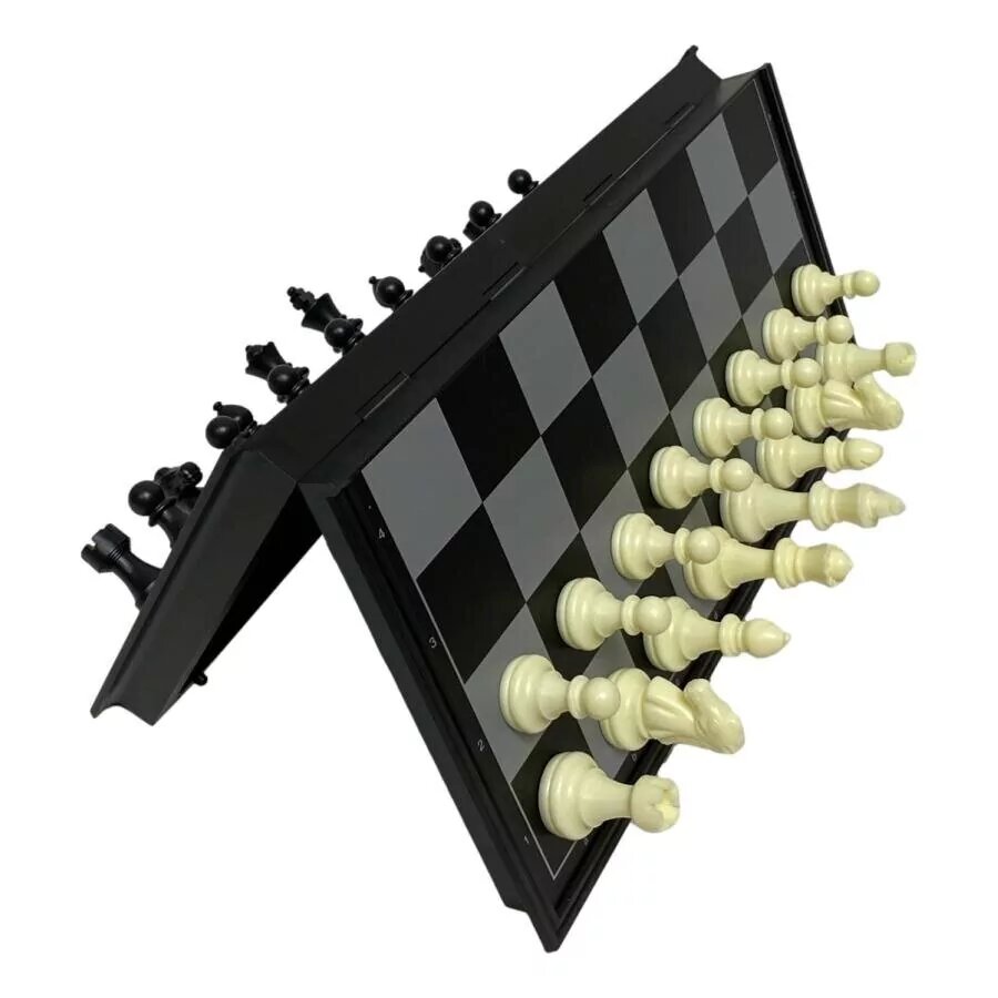 Шахматы магнитные Chess Folding, черно-белые, 31,7х16х4 см