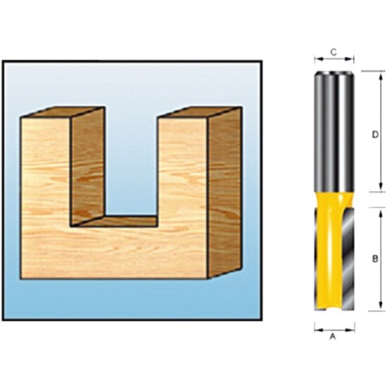 Фреза пазовая с 2 режущими кромками Makita "Эконом" 12x32x12x73x2T (D-67929)