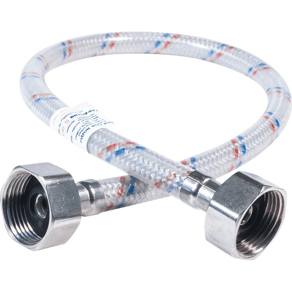 Гибкая подводка для воды ЦС нейлон, 3/4”Г х 3/4"Г L-150 см, штука ГП002126 для прокладки электрических сетей