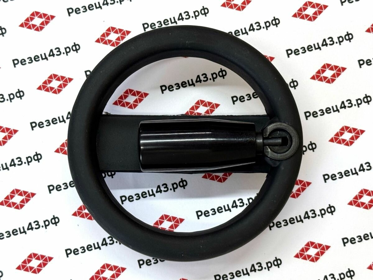 Пластиковый маховик 100х12 с двумя спицами и складной ручкой (1301010012)