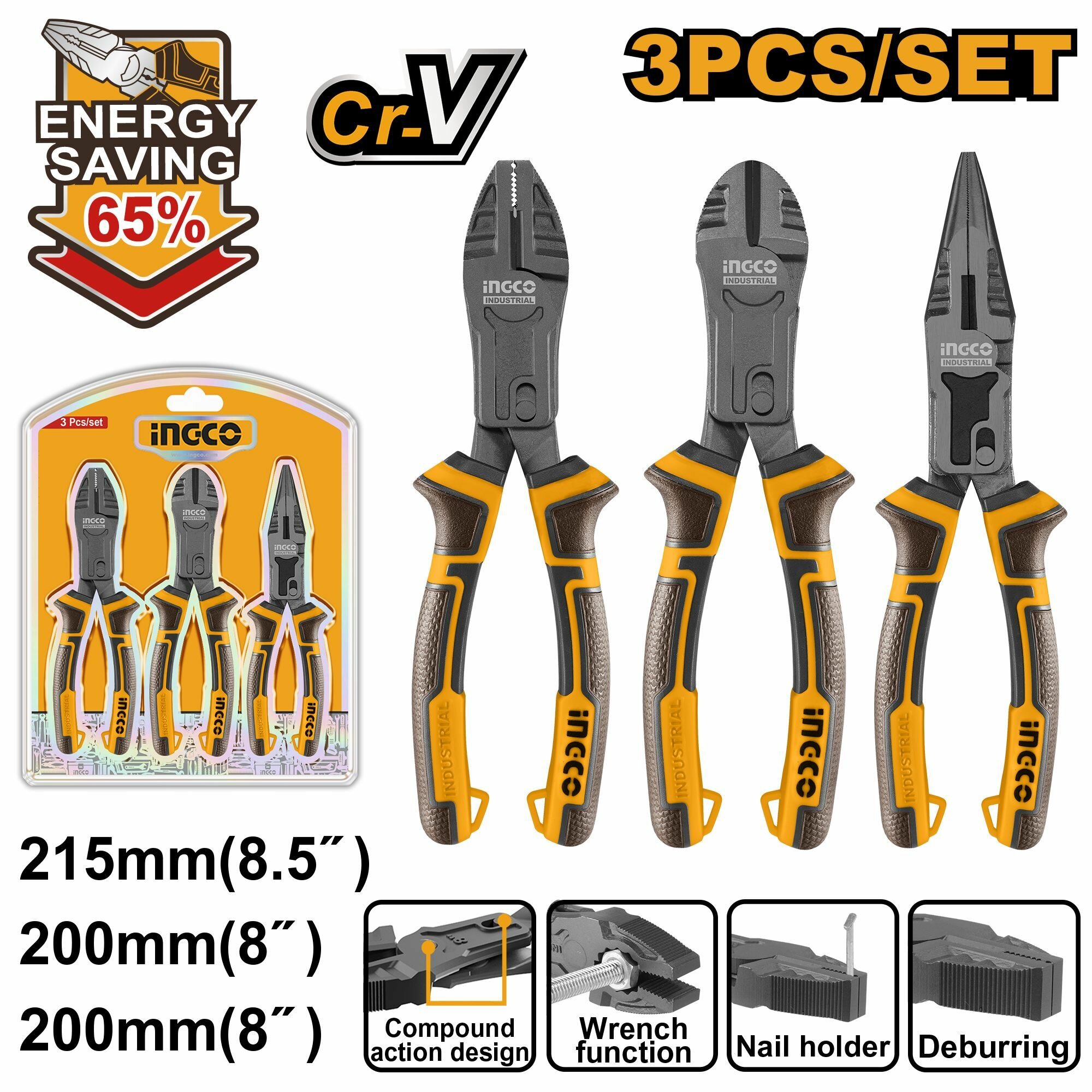 Набор шарнирно-губцевого инструмента INGCO HKCPS5831