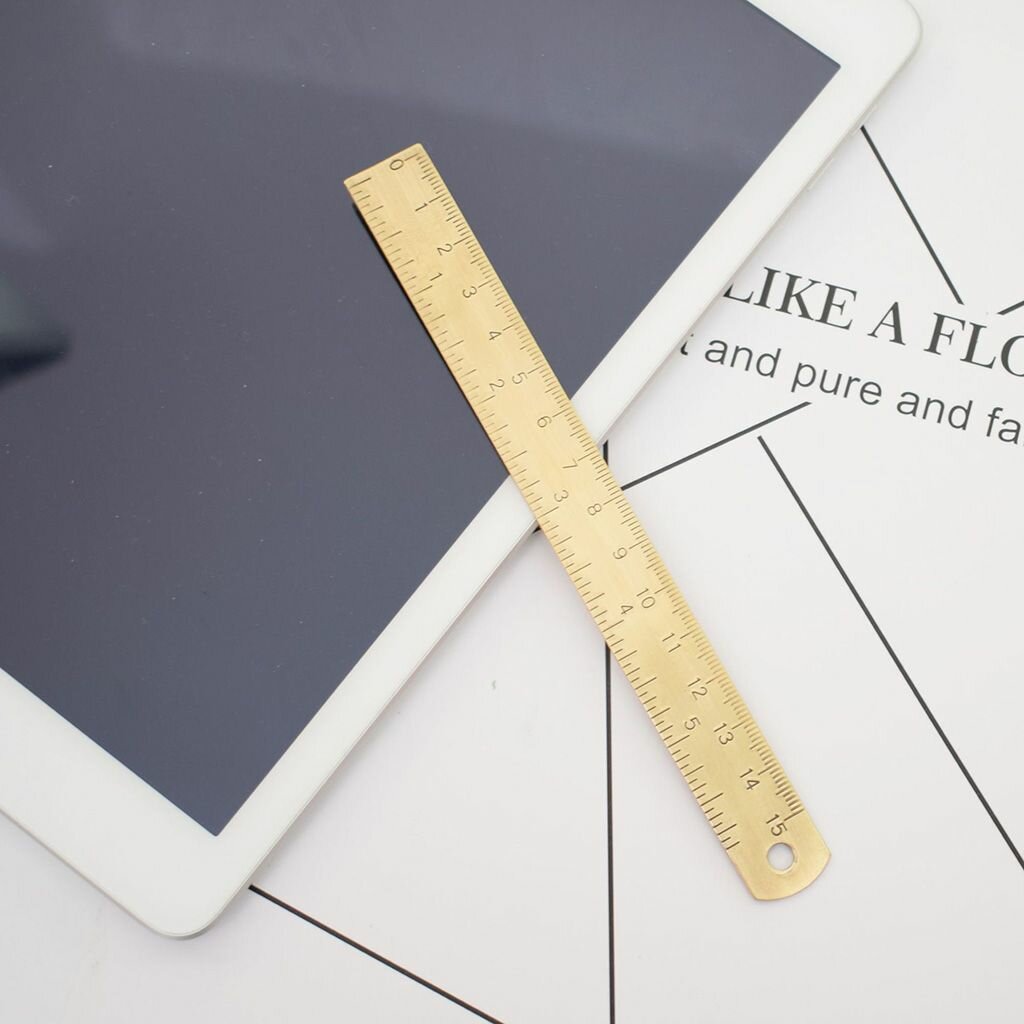 Латунная маленькая линейка длиной 15 см-толщина 1,5 мм