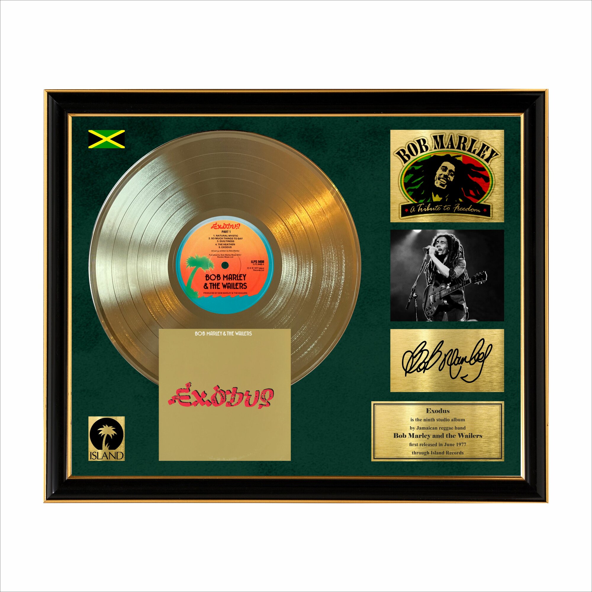 Боб Марли Золотой винил в рамке