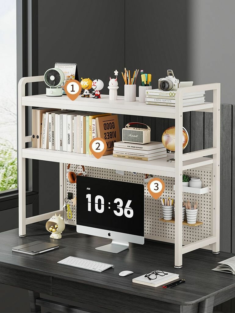 Кронштейн для хранения настольного компьютера, настольный многослойный стеллаж для хранения книжных полок