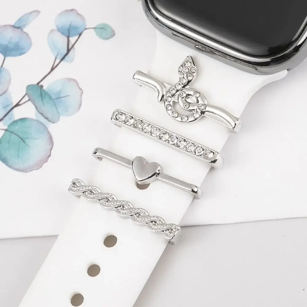 Кольца для Apple Watch серебряные, 4 шт. Color: 01--E