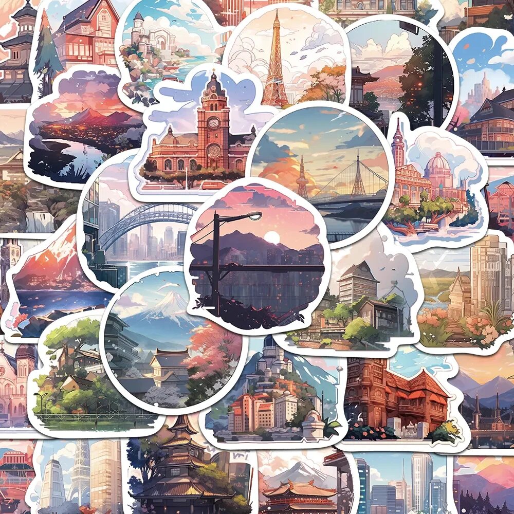 Набор из 10/30/50 стикеров для путешествий Charile 50pcs