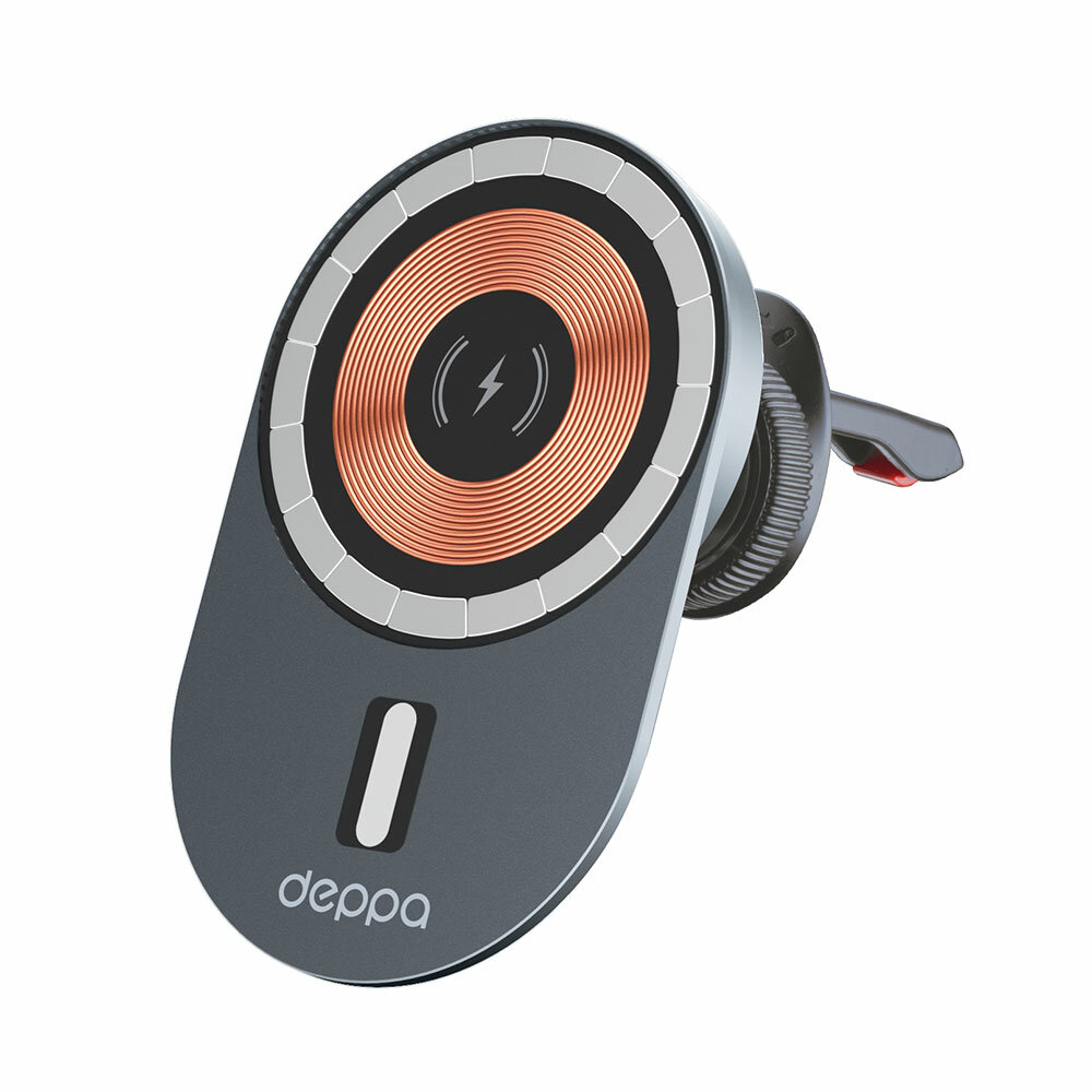 Автомобильный держатель магнитный магнитный Crystal Slim QI, Deppa 55209-OZ / Без заводской упаковки