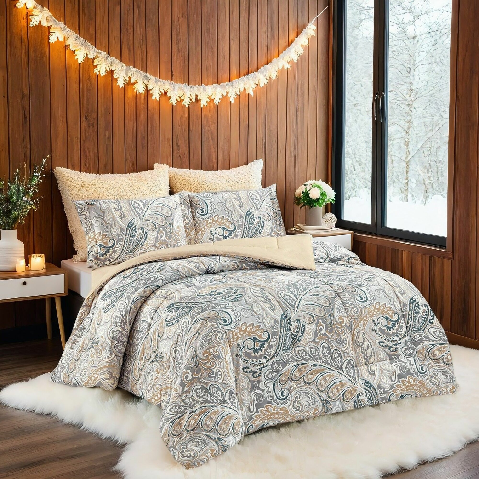 Постельное белье 2 спальное Cleo Notte Bianca комплект с одеялом 180x210 сатин хлопок