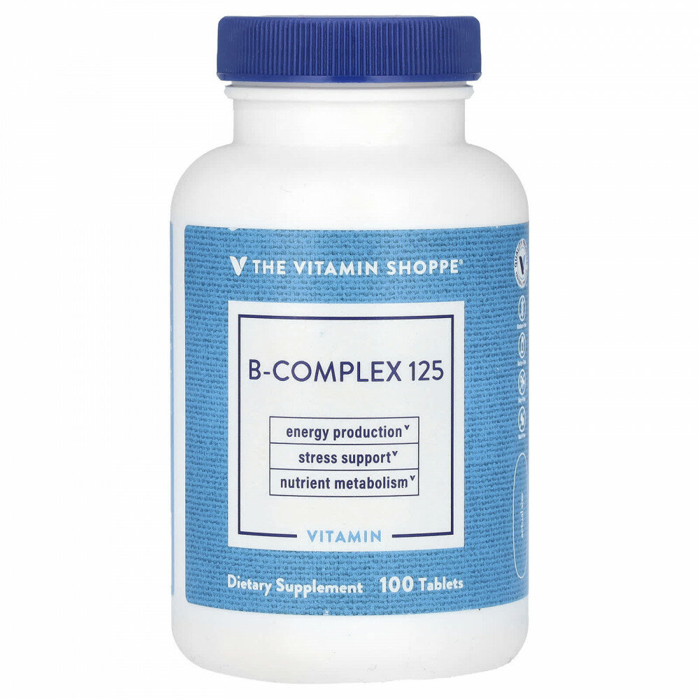 The Vitamin Shoppe, B-Complex 125, витамины группы B, 100 таблеток