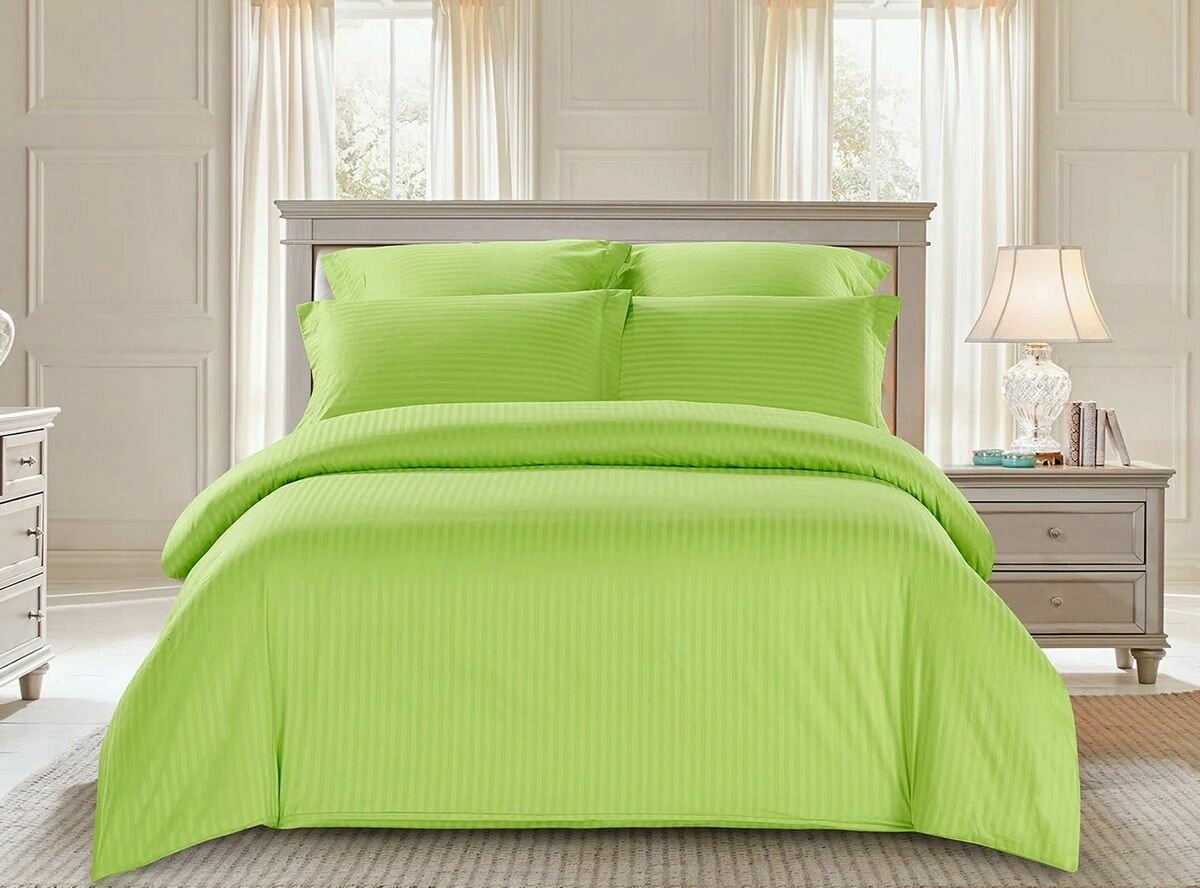 Пододеяльник из страйп-сатина 150 х 200 - М - 135 - Лаймкват 1х1