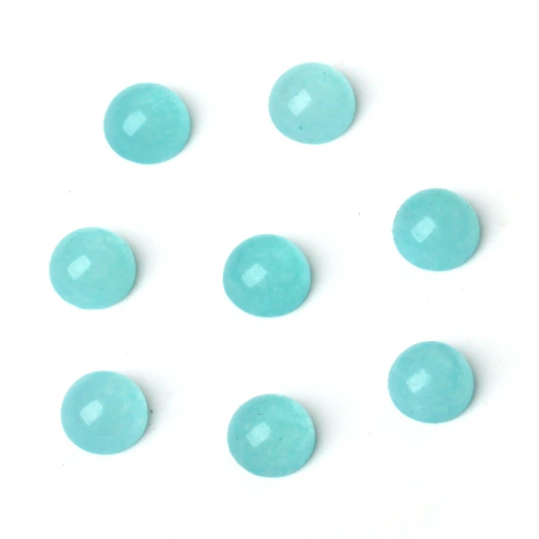 Кабошоны из белого нефрита лаcoogh 10 шт, 4/6/8/10 мм 8mm, Lake Blue