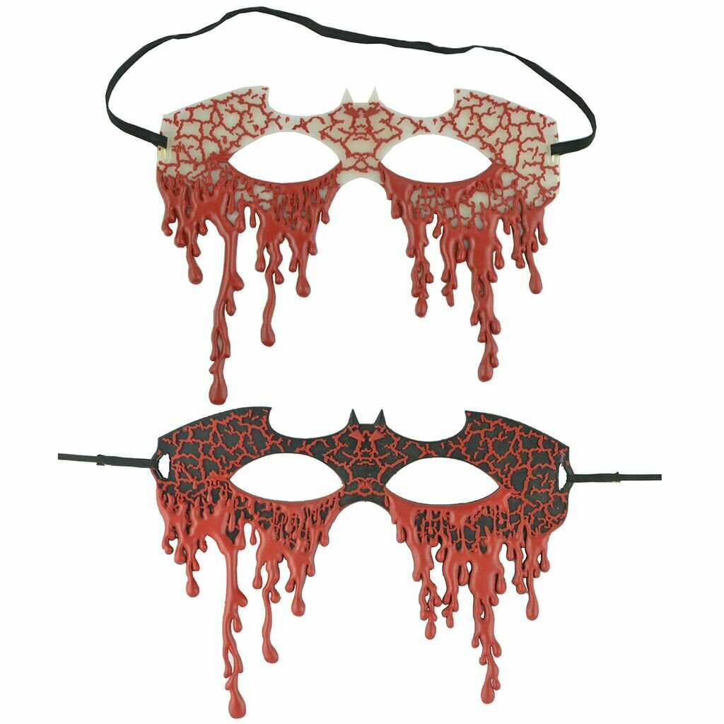 Маска летучей мыши для вечеринки PVC, кровавая маска, 1 пара