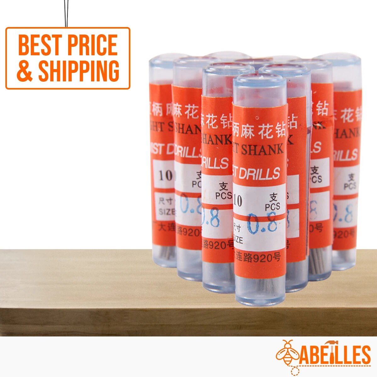 Спиральные сверла Abeilles из быстрорежущей стали 10 шт. 0.6mmx24mm