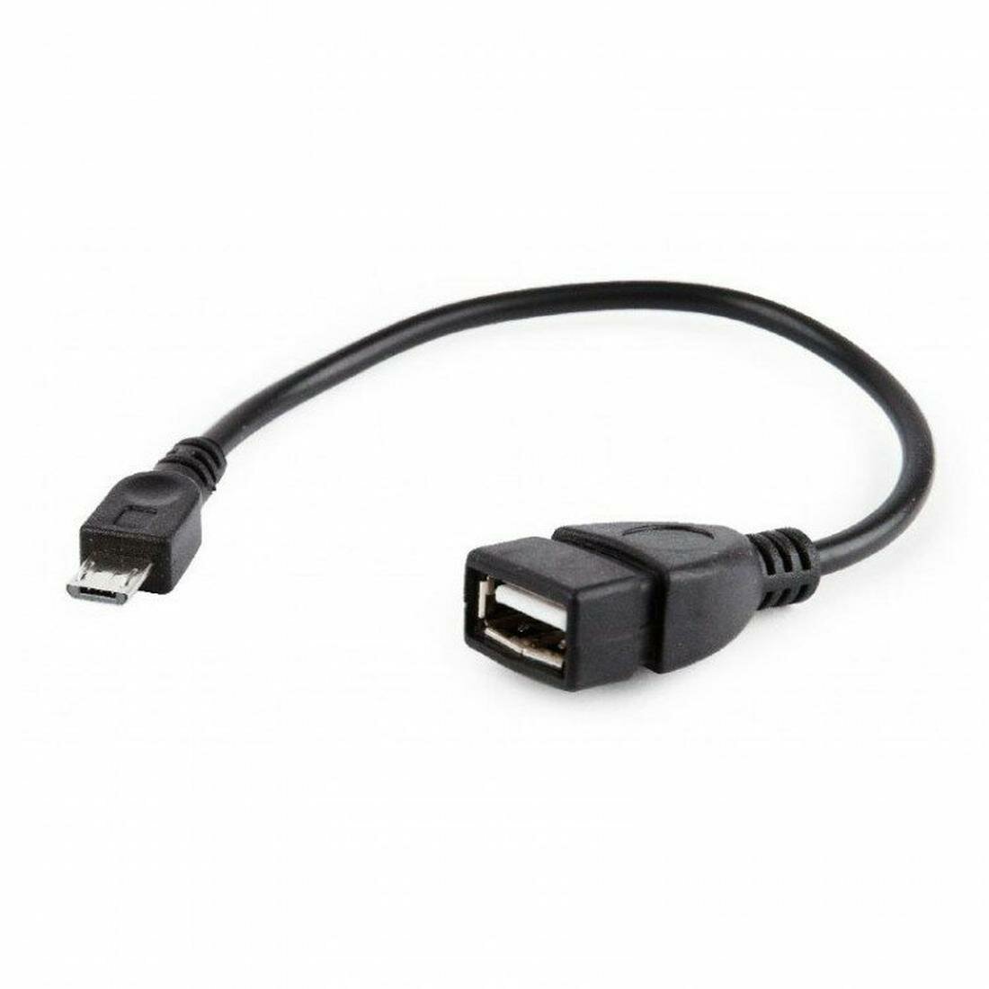 Кабель microUSB 0.15м Bion BNA-OTG-AFBM-001, круглый, цвет: черный