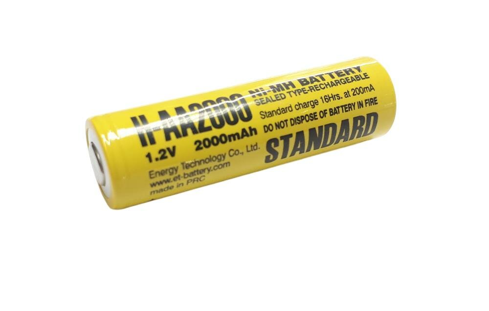 Аккумулятор Energy Technology AA OEM Standart H-AA2000 1.2v 2000mAh Ni-Mh (без пластин) , 1шт.